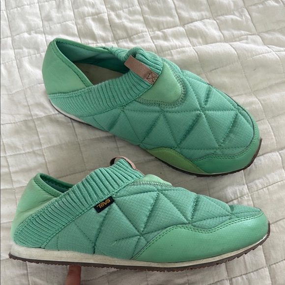 Teva | Shoes | Teva Green Quilted Slippers With Rubber Sole | Poshmark